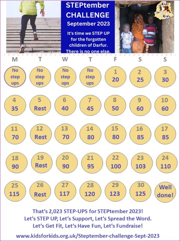 Step up for Darfur! - STEPtember Challenge! - Kids for Kids